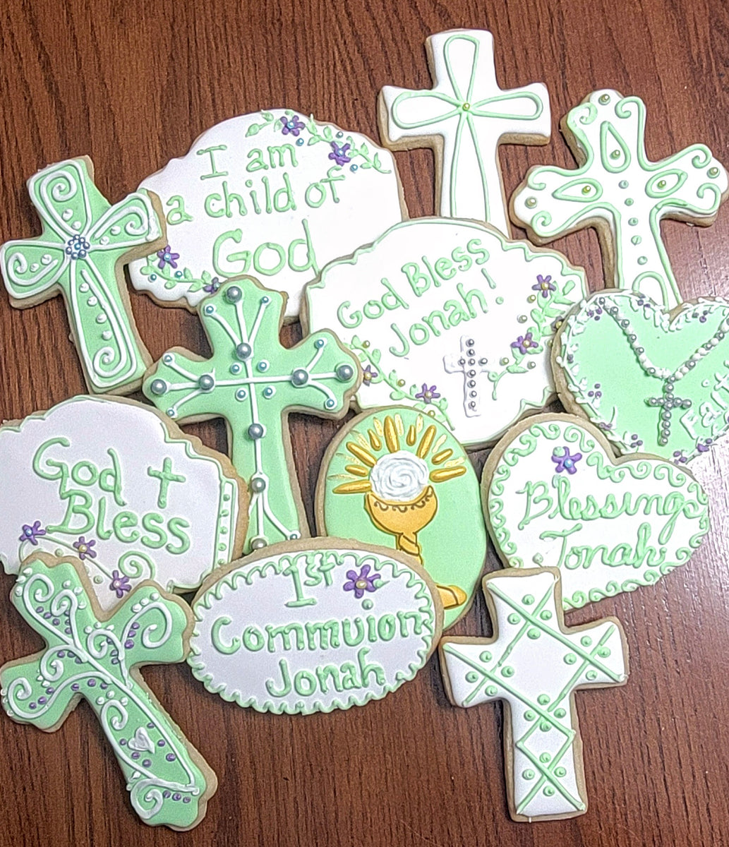 Custom Decorated Cookies - Religious Theme - 1st Communion – 2 Sisters ...