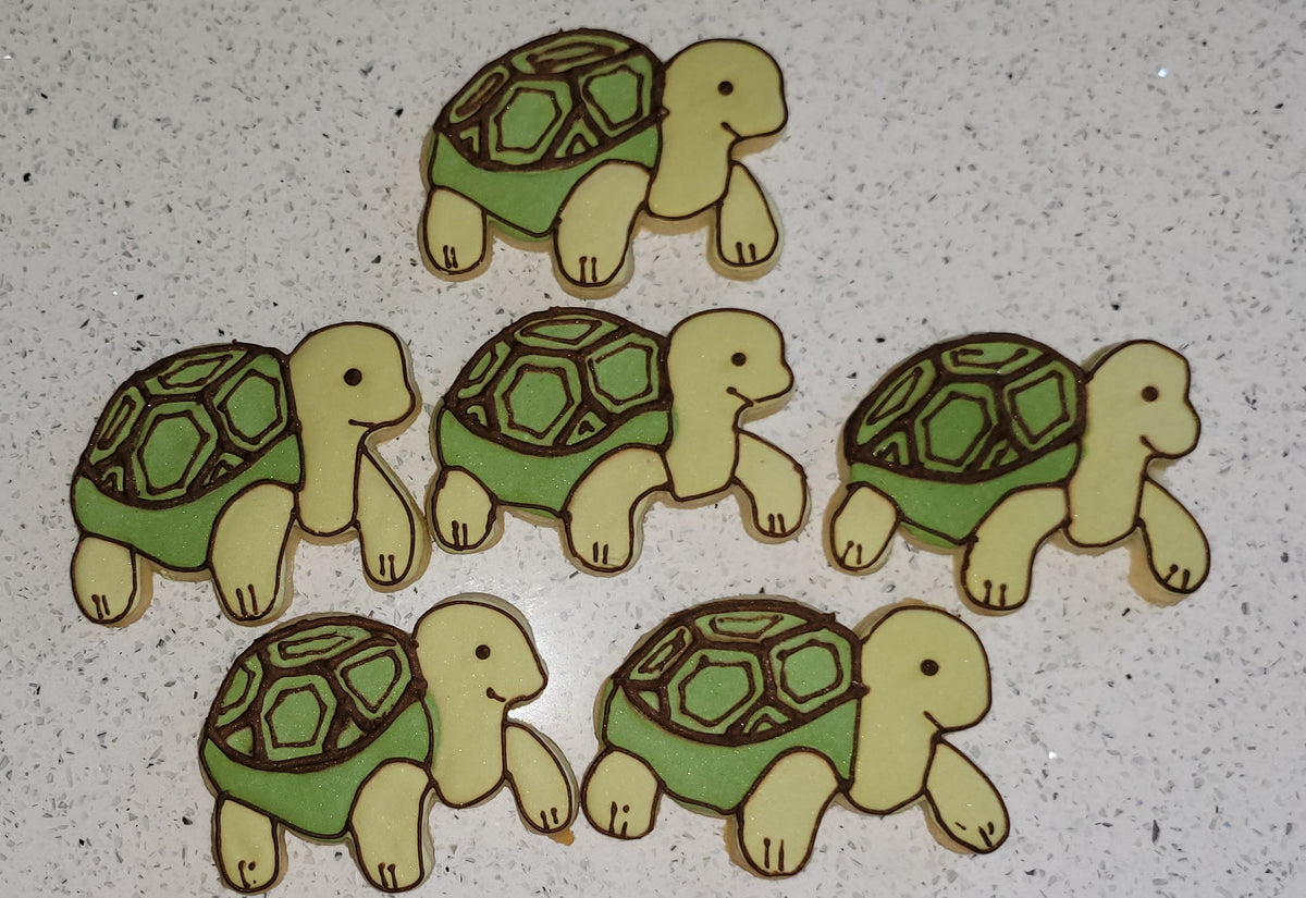 Custom Decorated Cookies - Fun Theme - Turtles – 2 Sisters Celebrations ...